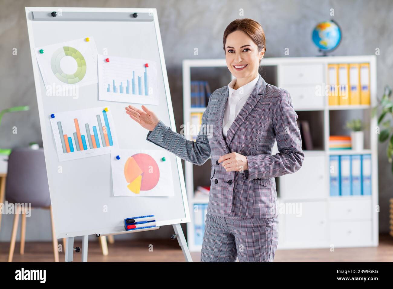 Photo of attractive teacher lady home study internet online lesson ...