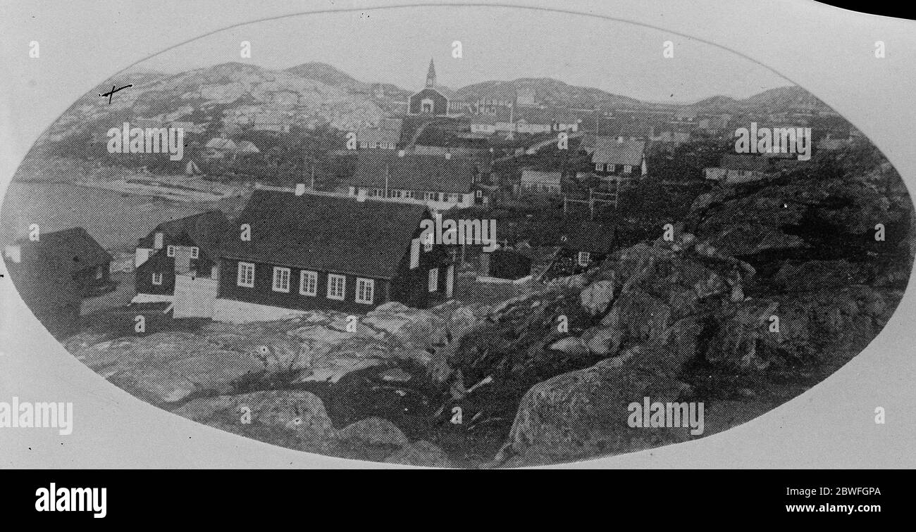 Greenland of Denmark, Atlantic Oceans Godthaab a general view . The ...