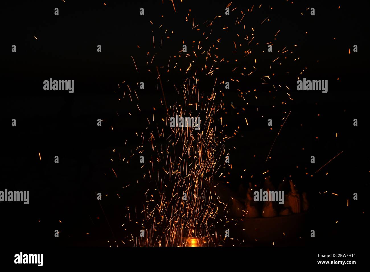 Amazing Sparks in the Dark. Beautiful abstract background on the theme ...
