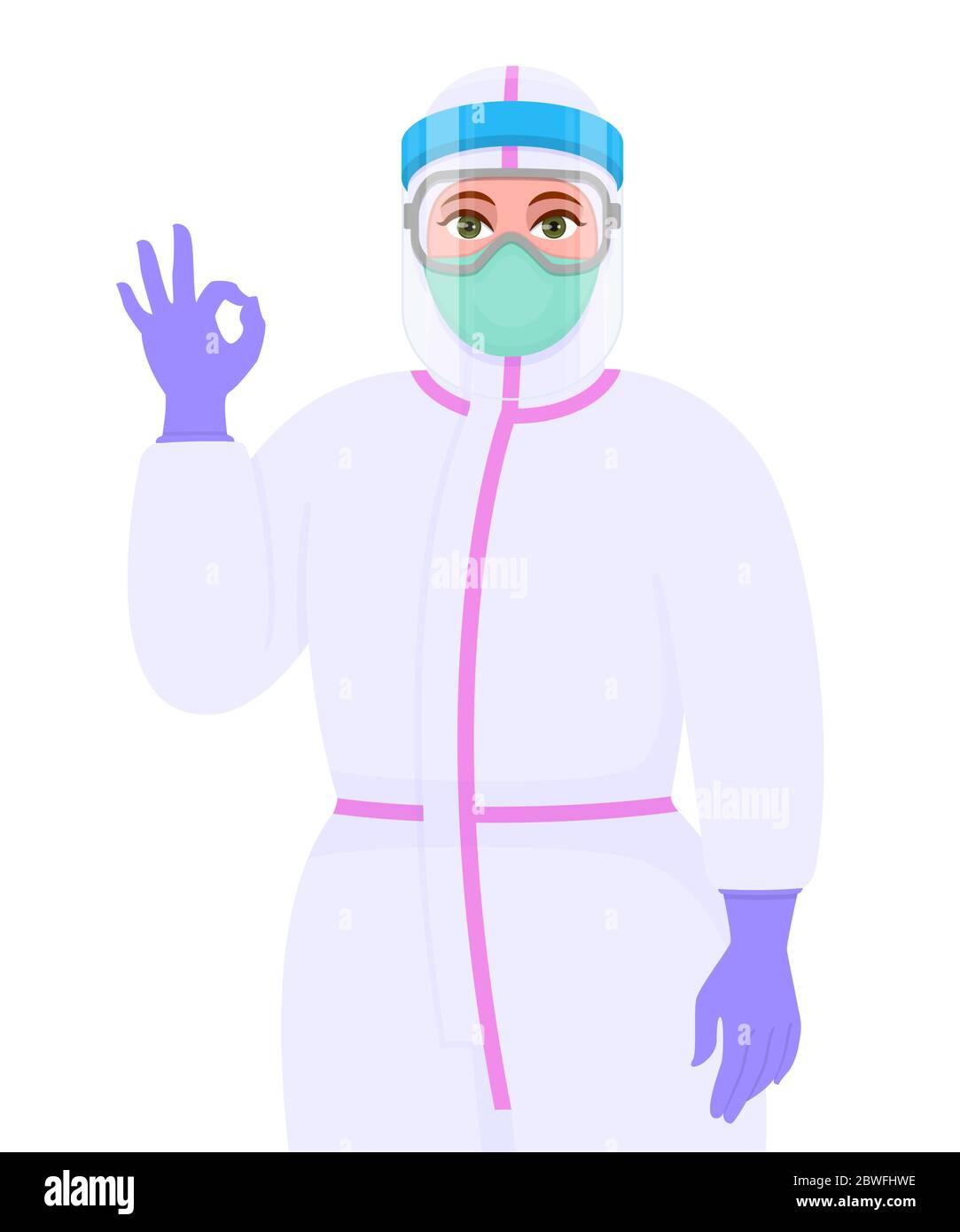 Woman showing okay gesture Stock Vector Images - Alamy