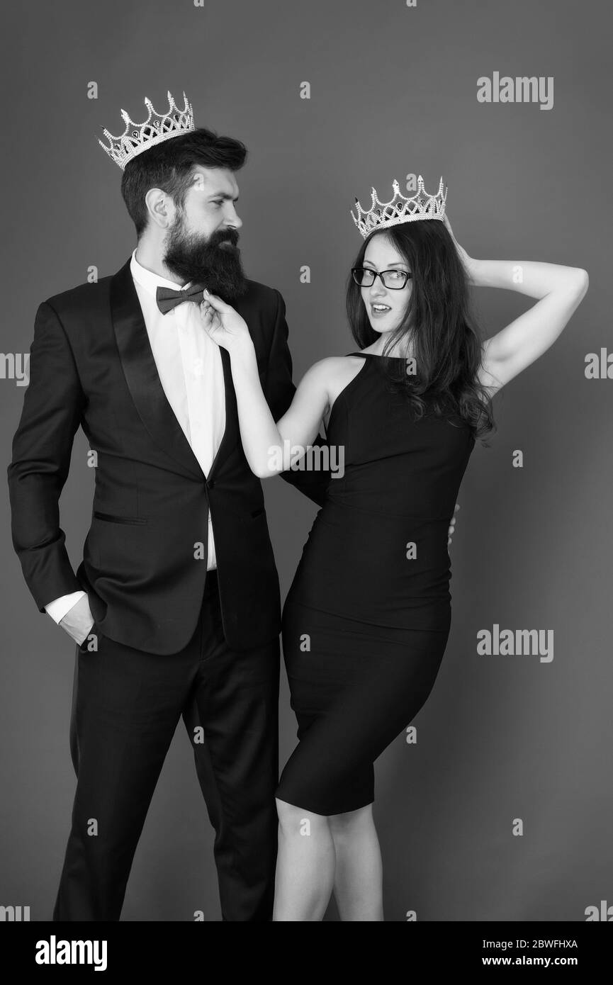 Success is our goal. Happy lovers celebrate success. Couple in love ...