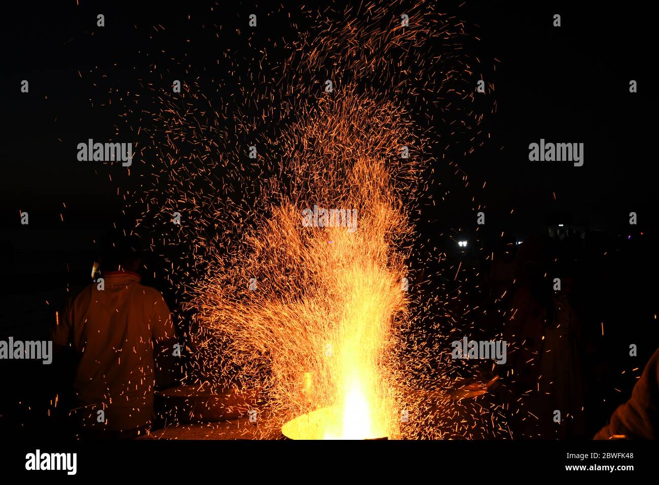 Amazing Sparks in the Dark. Beautiful abstract background on the theme ...