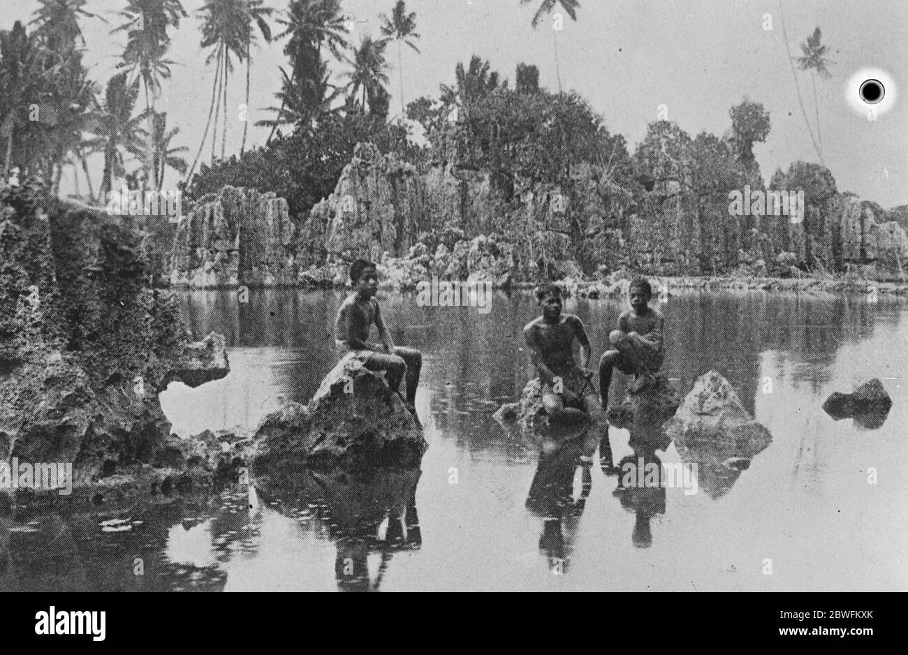 Ocean Island A lagoon 5 December 1925 Stock Photo - Alamy