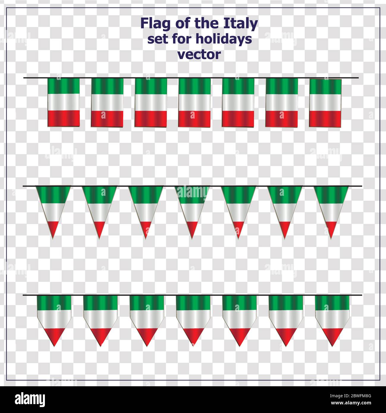 Bright set with flags of Italy for holidays. Italian republic flags ...