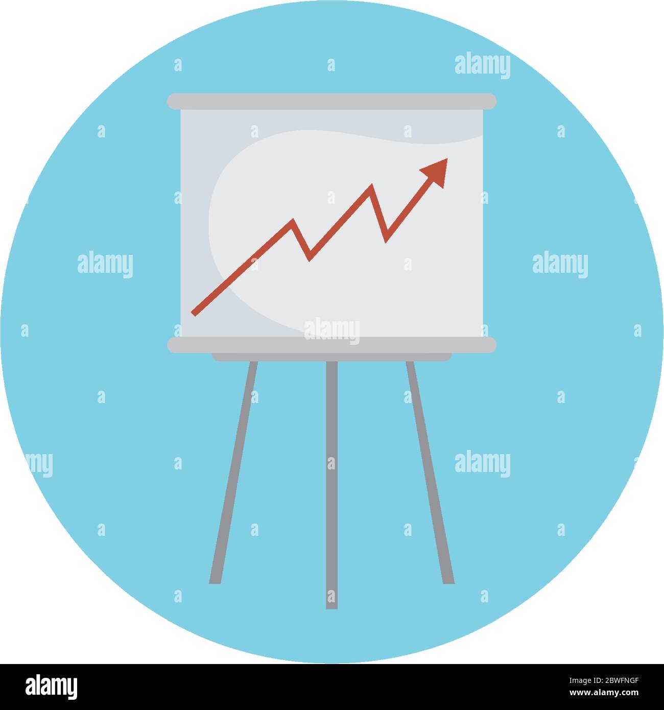 Presentation board with increase arrow vector design Stock Vector Image ...