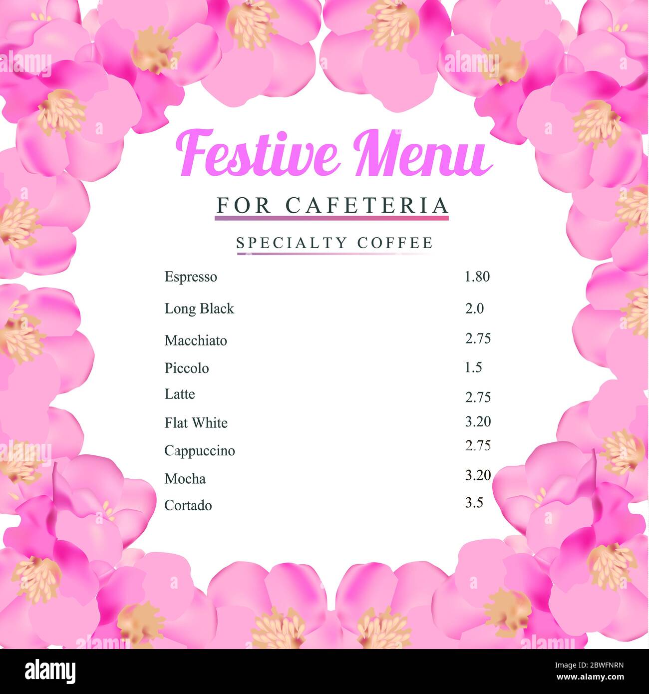 Spring Festive Menu. Happy valentines day menu background. Design ...