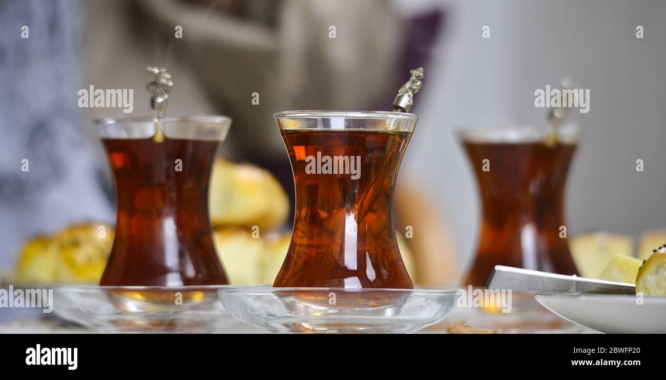 traditional Turkish tea image of a Stock Photo - Alamy