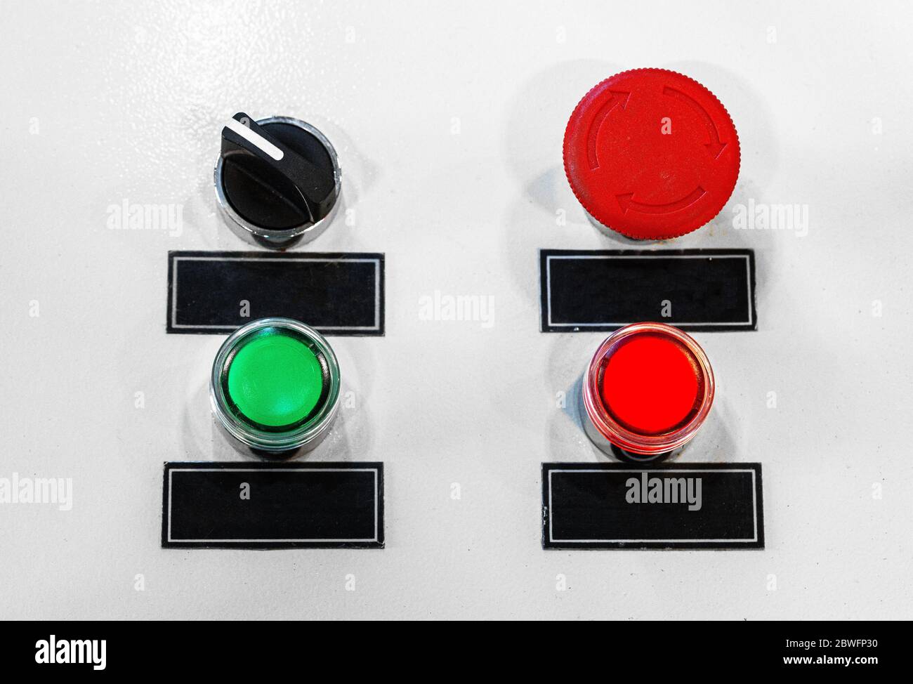 Close up of control panel in industrial production factory Stock Photo ...