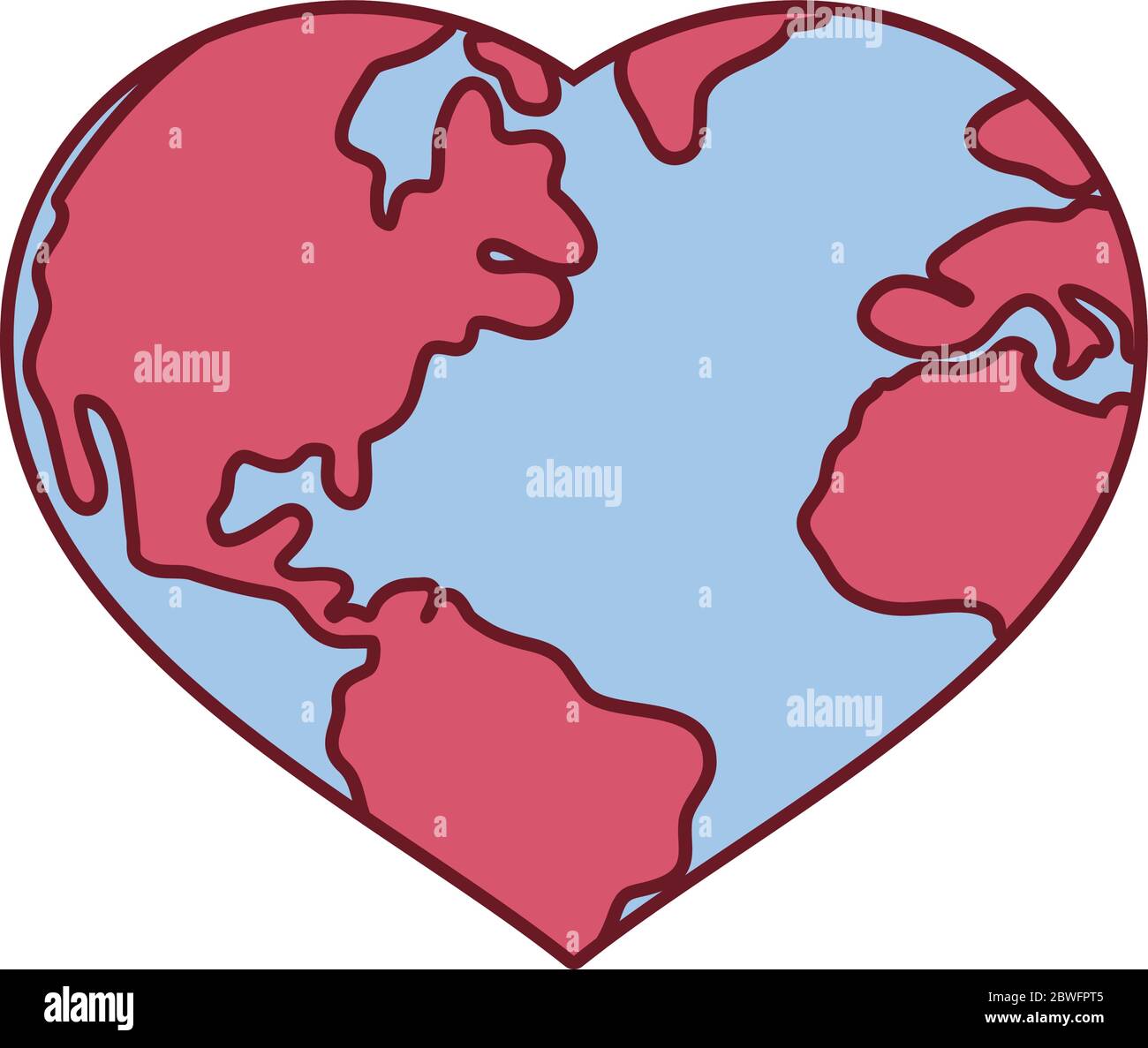Love heart world vector design Stock Vector Image & Art - Alamy