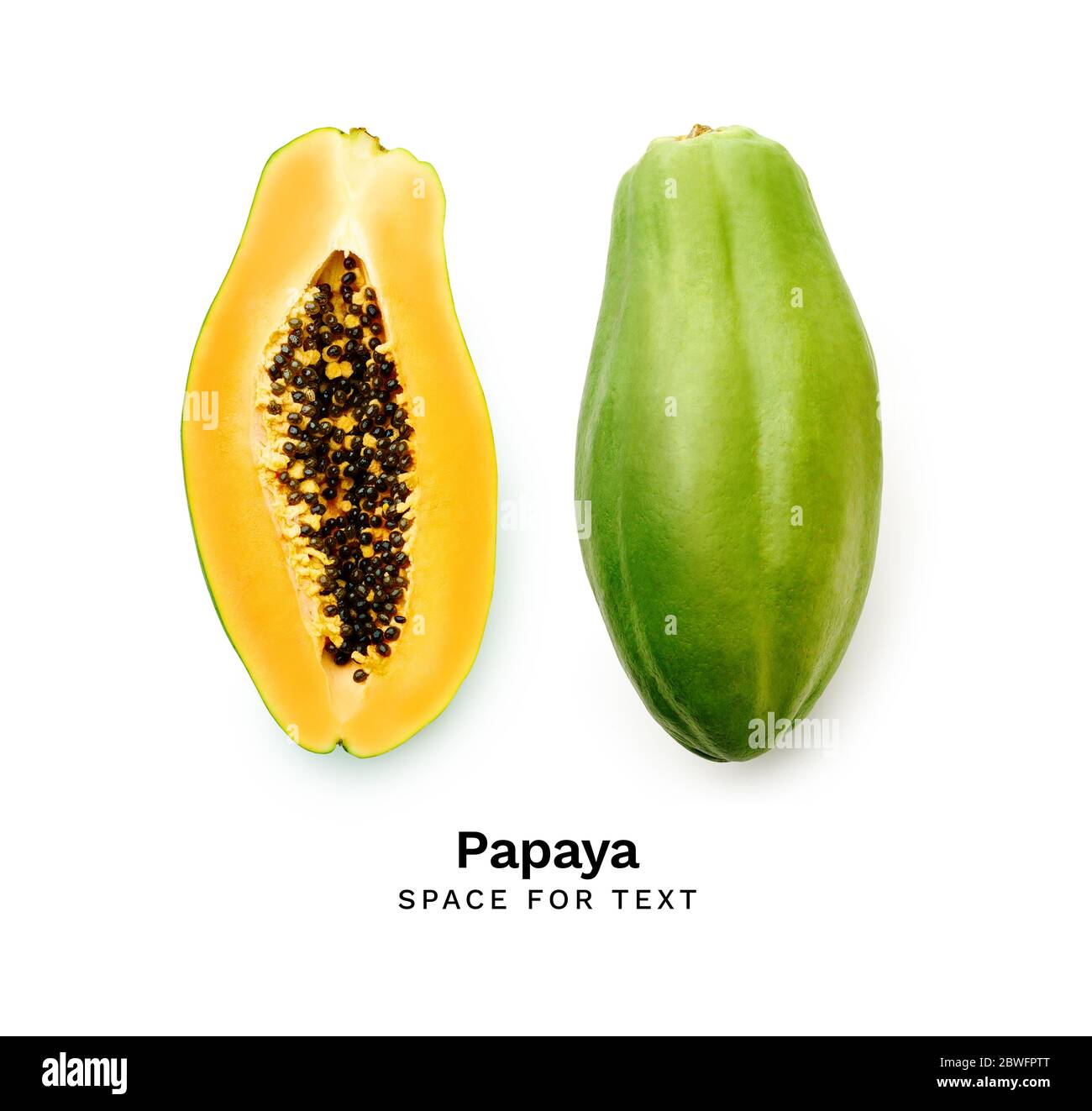 Creative layout papaya Cut Out Stock Images & Pictures - Alamy