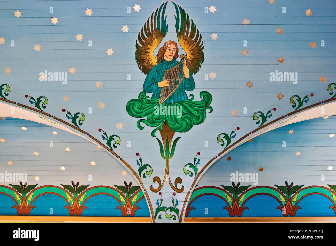 Angel painting at vault of Sts Cyril & Methodius Catholic Church ...