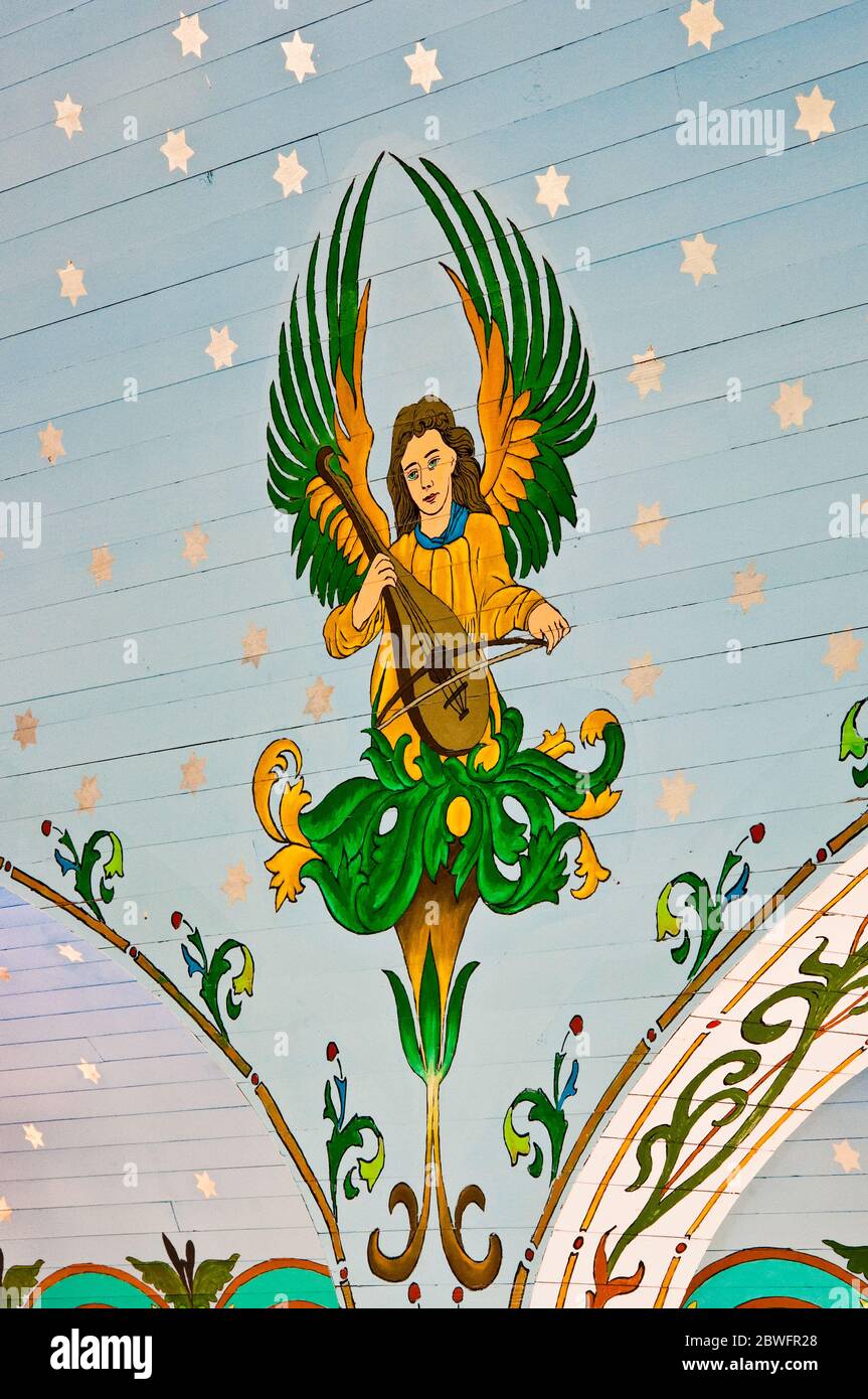 Angel painting at vault of Sts Cyril & Methodius Catholic Church ...