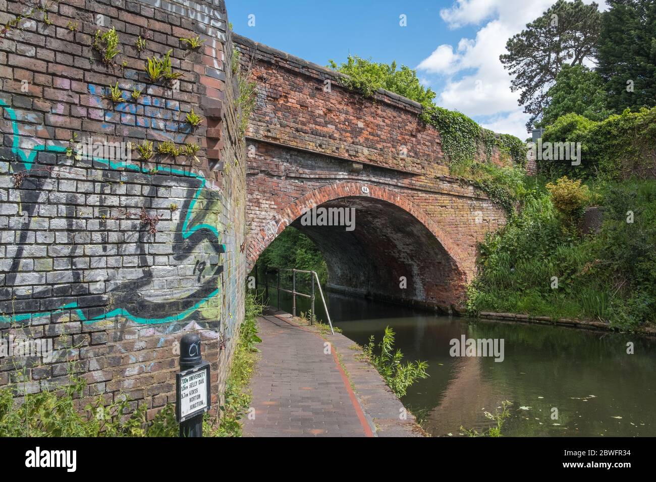 Bridge over the Worcester and Birmingham canal in Edgbaston, Birmingham ...
