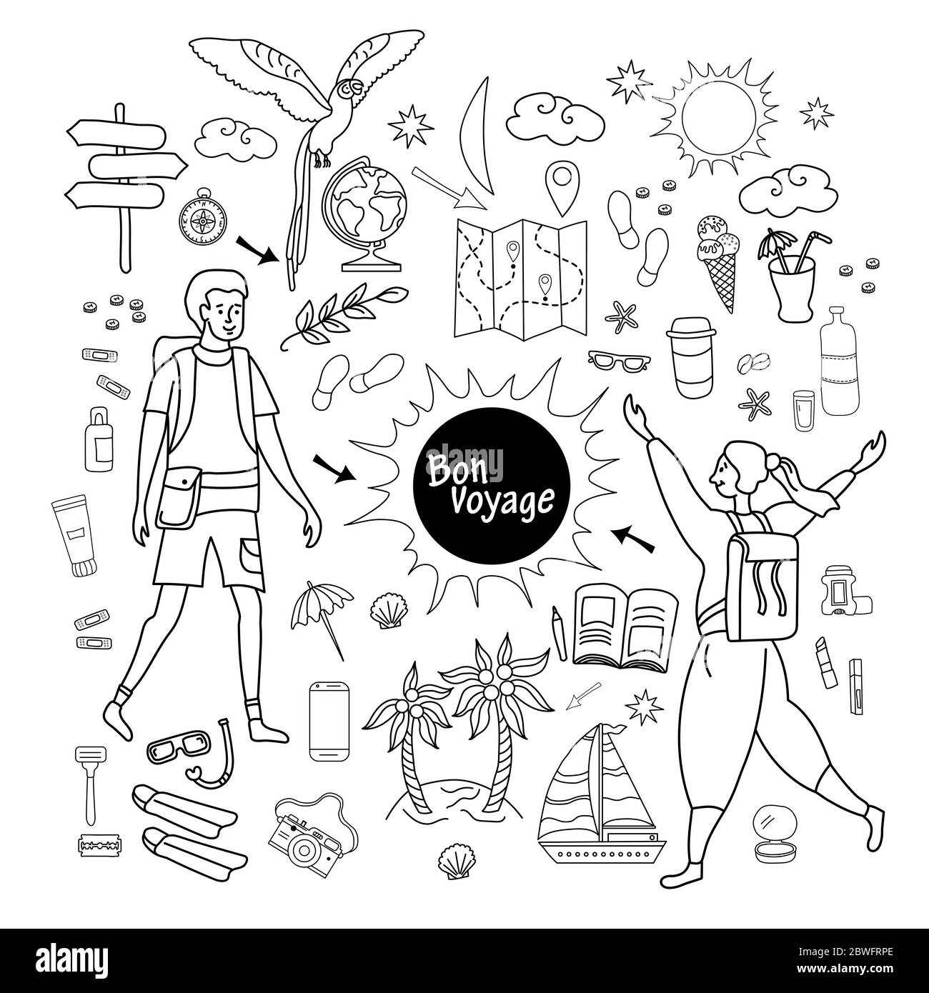 Isolated people in sea Stock Vector Images - Alamy