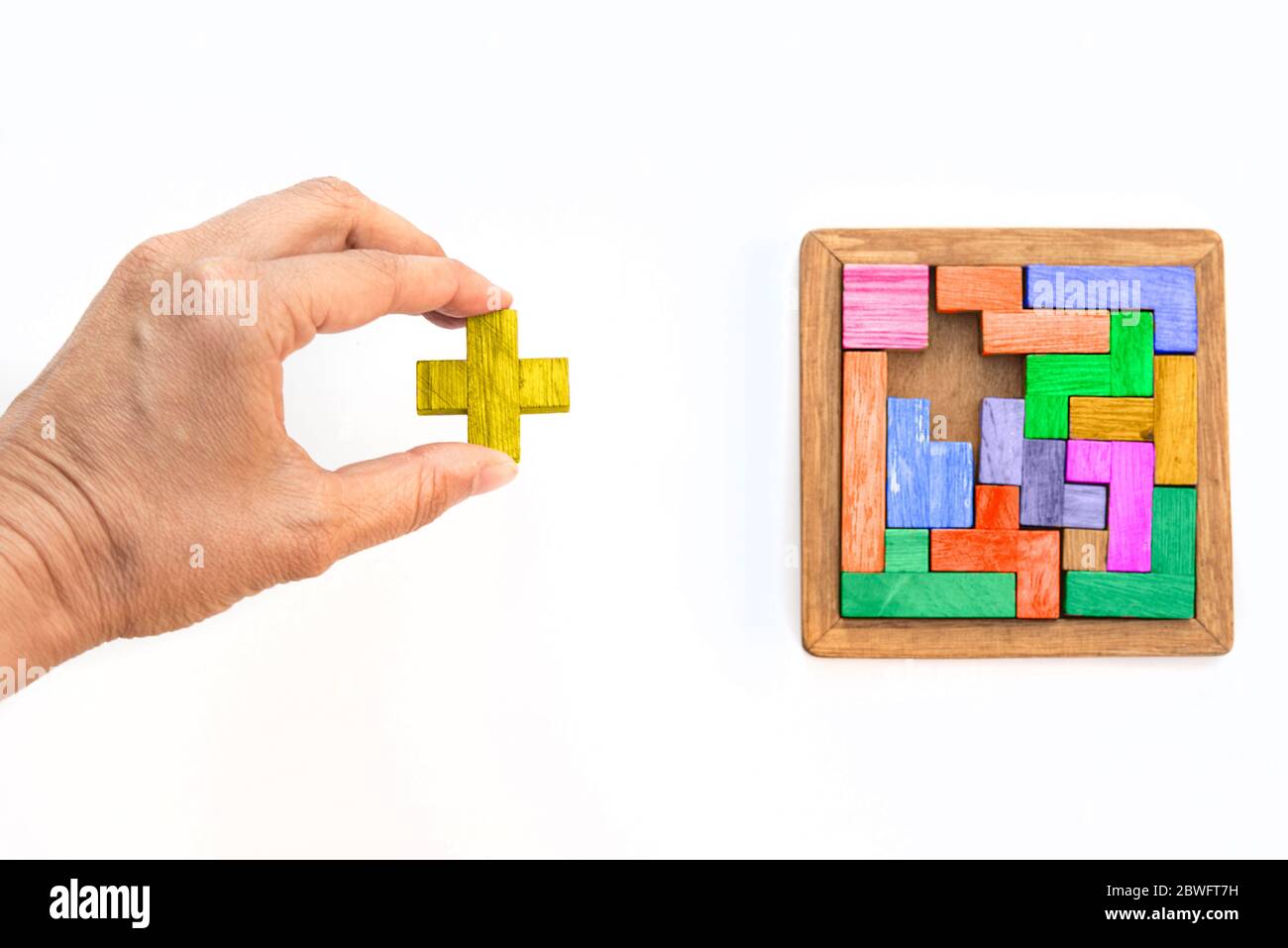 Geometric shapes in top view, creative and logical thinking concept ...