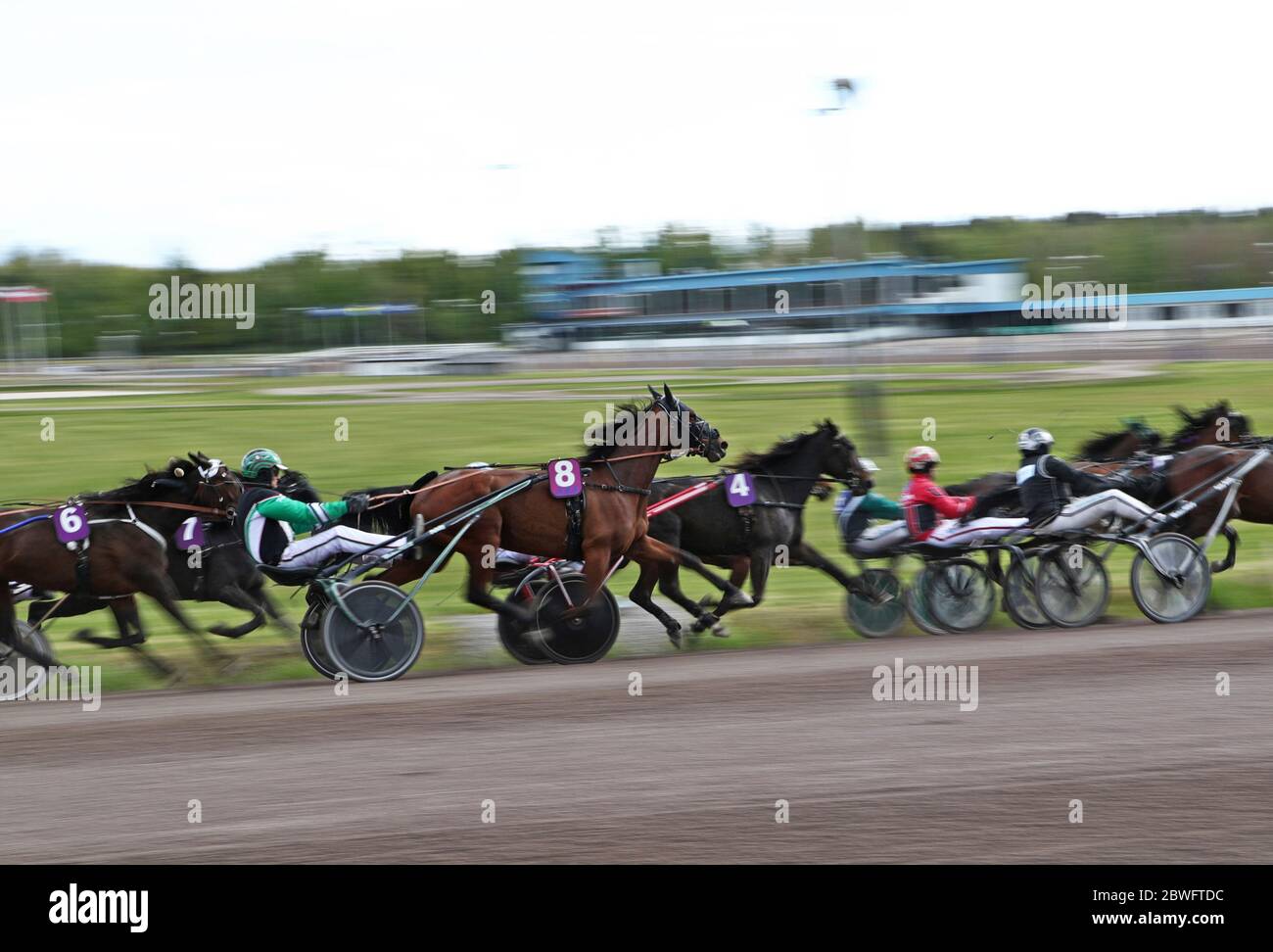 Mantorp, Sweden 20200516 Trotting race V75 on an empty Mantorp ...