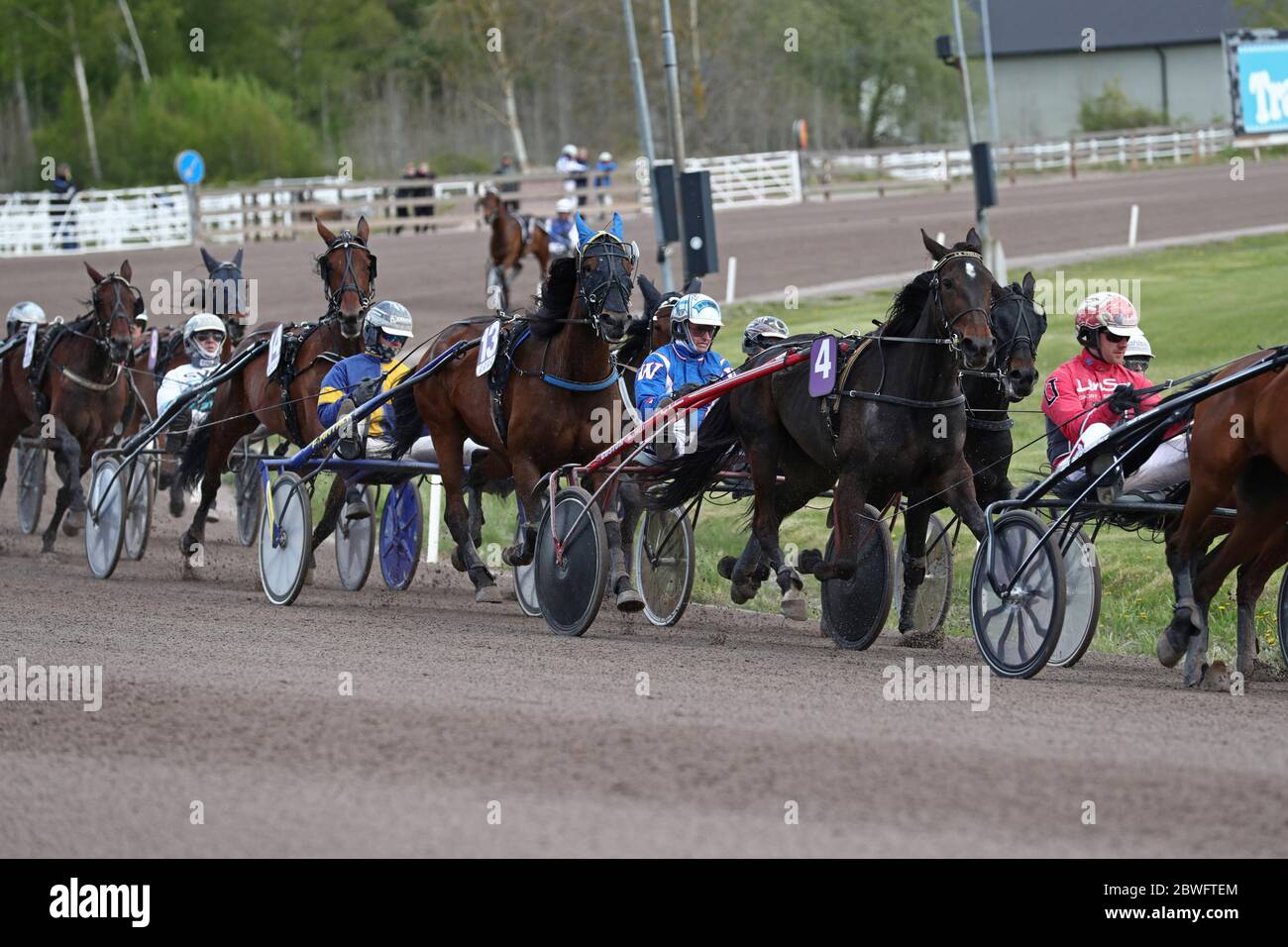 Mantorp, Sweden 20200516 Trotting race V75 on an empty Mantorp ...