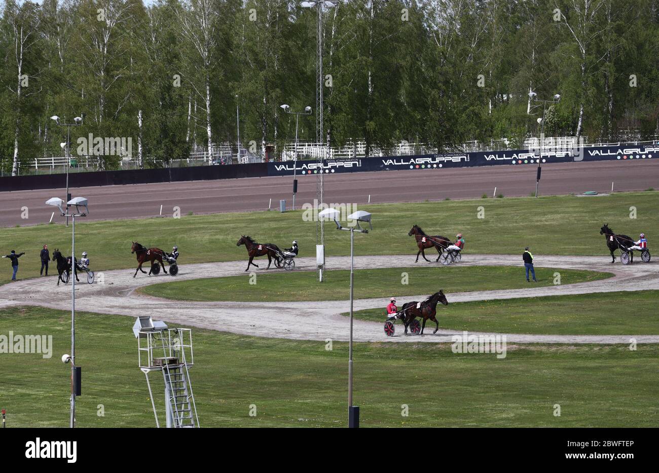 Mantorp, Sweden 20200516 Trotting race V75 on an empty Mantorp ...