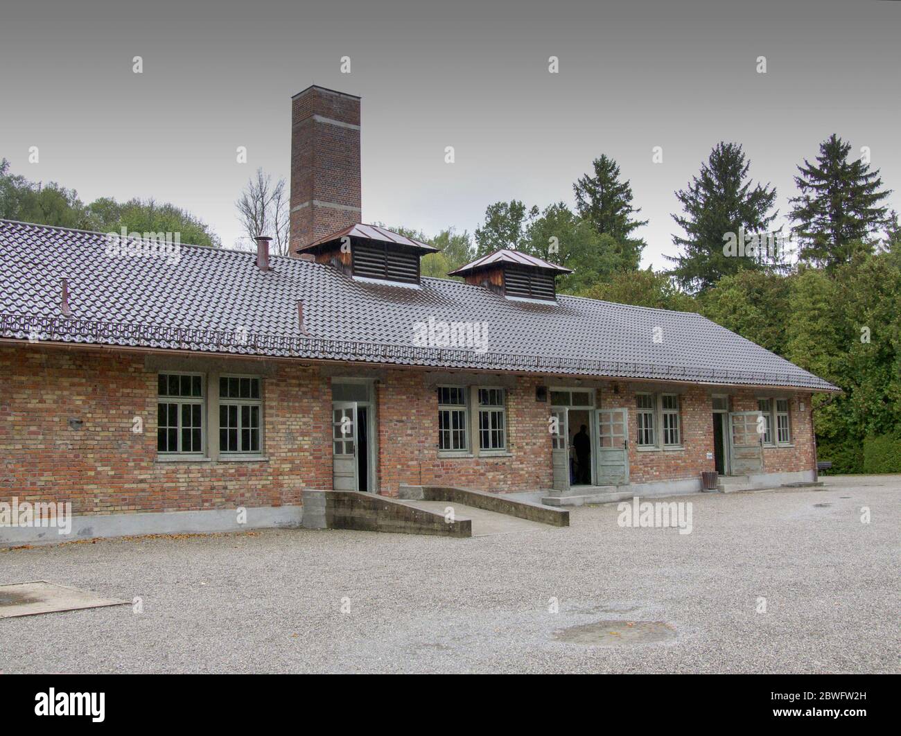 The Crematorium at Dachau Concentration Camp. Opened in 1933 it was the ...