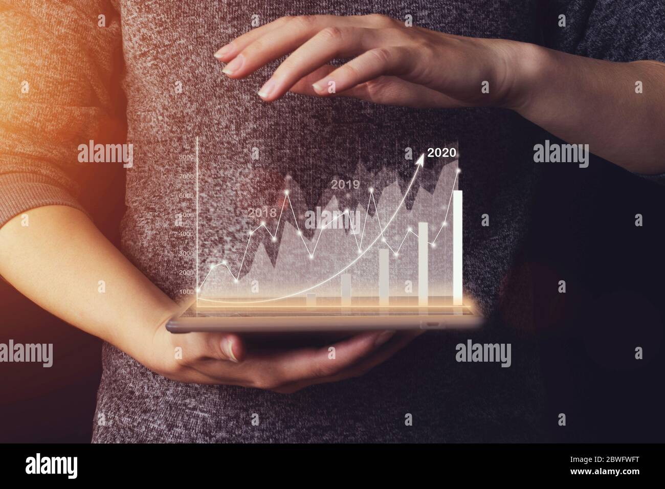 Business people plan to increase business growth and add key growth in ...