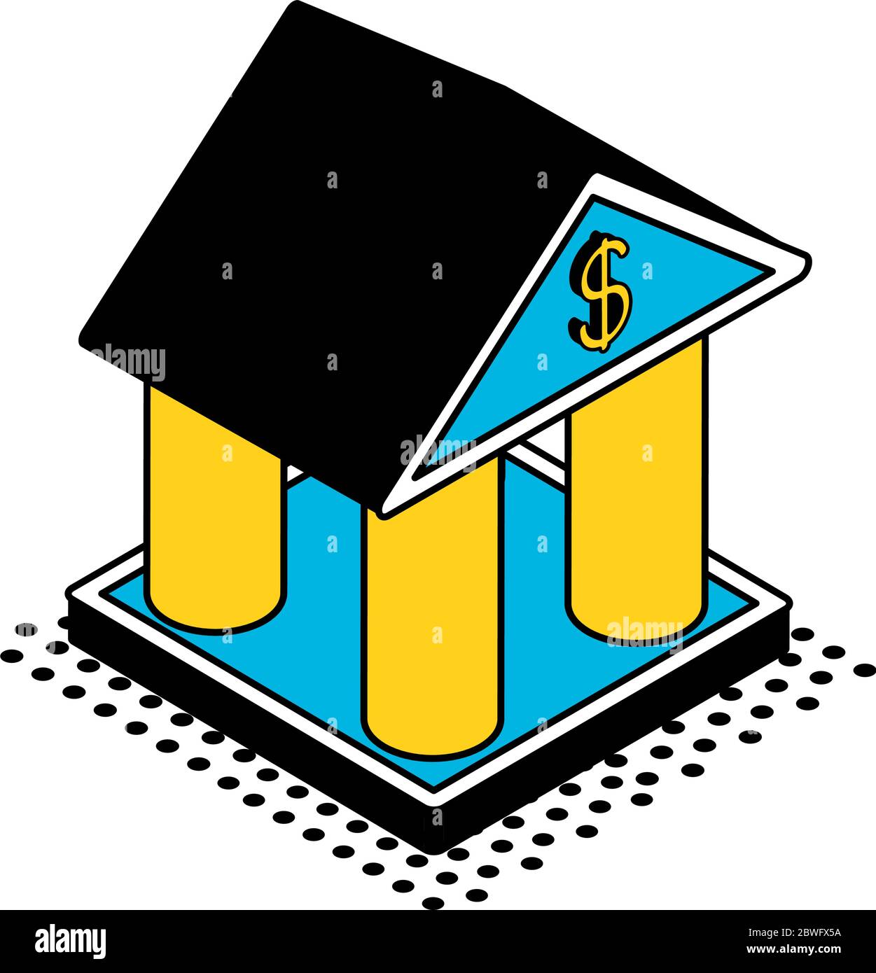 Banking isometric vector concept with bank building hi-res stock ...