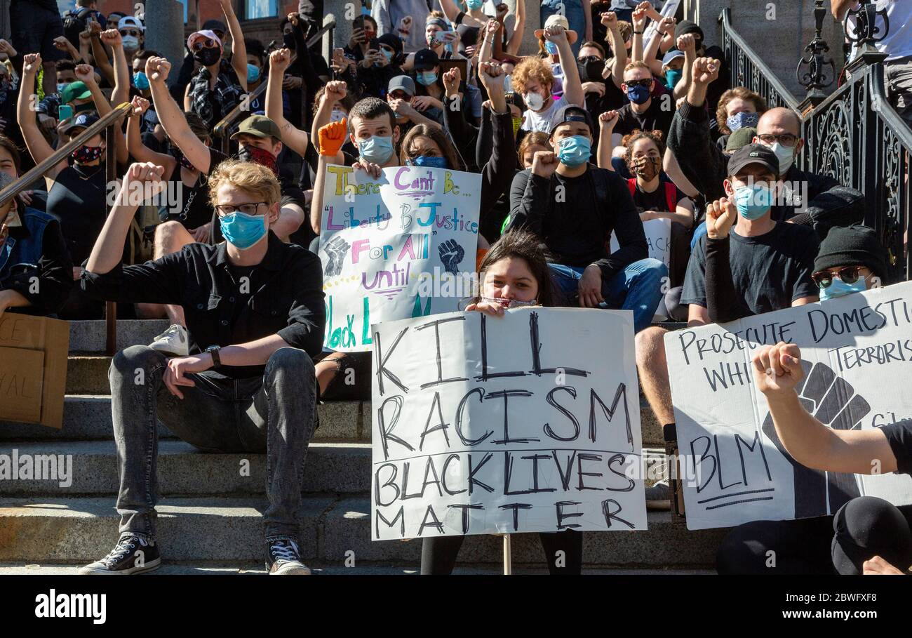 May 31, 2020. Boston, MA. Hundreds of protesters marched through the ...