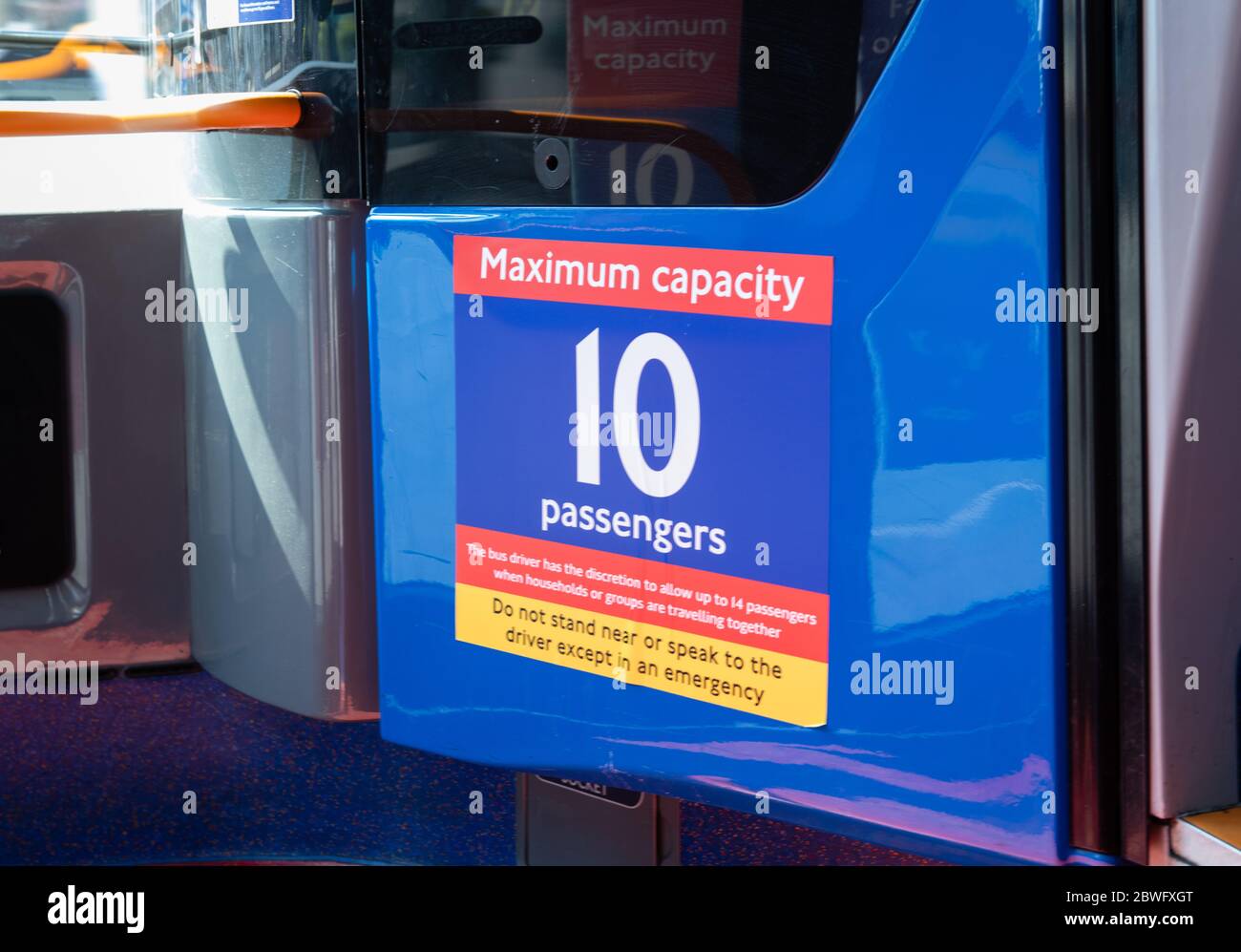 New stickers on buses remind commuters to socially distance during the ...