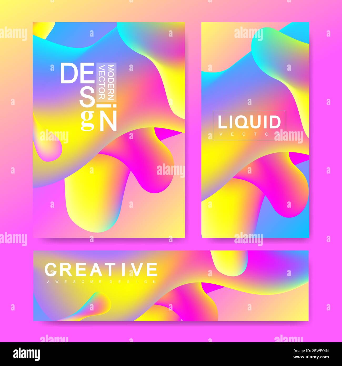 Vector design template in trendy vibrant gradient colors with abstract ...