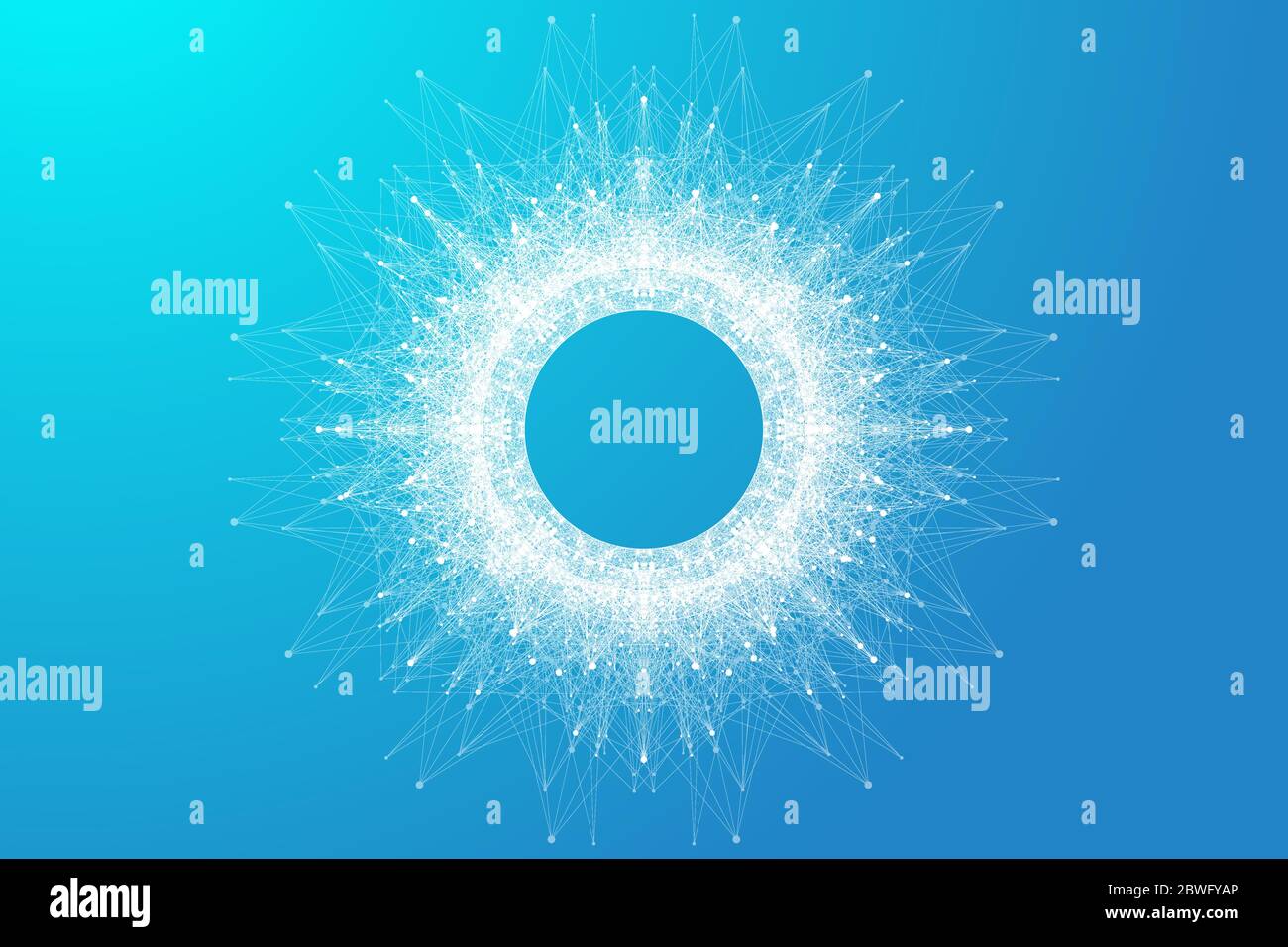 Quantum computer technology concept. Sphere explosion background. Deep ...