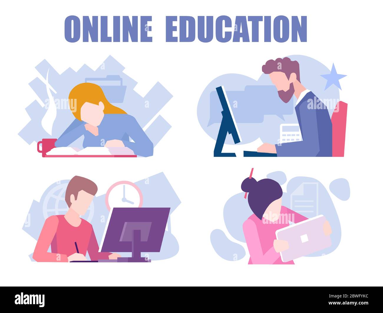 Teacher watching student read Stock Vector Images - Alamy