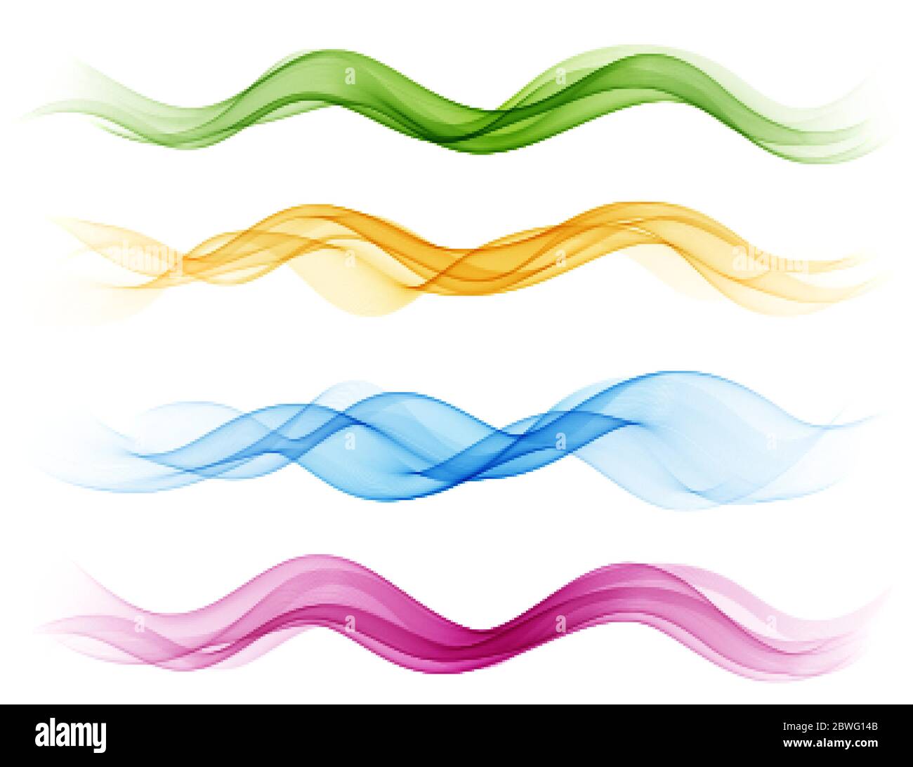 Vector set abstract wave pattern. Transparent wave set. Color wave ...