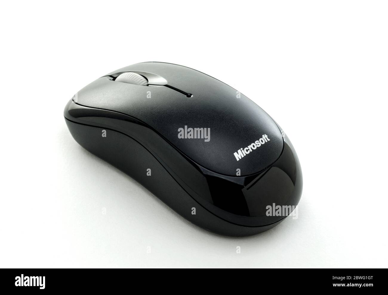 Microsoft optical computer mouse on white background, Microsoft ...
