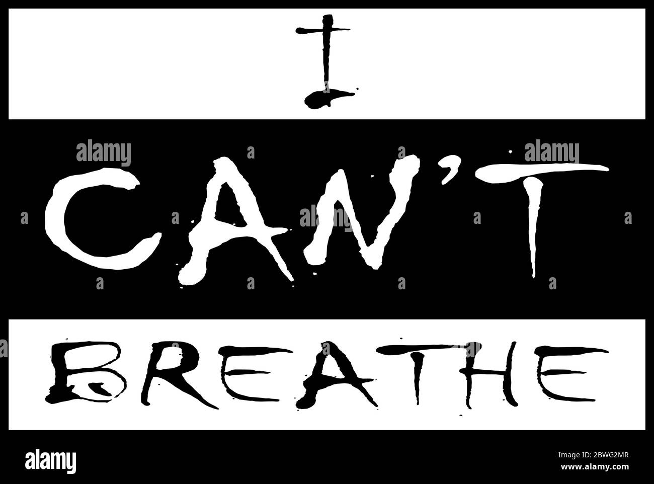 Vector illustration with the text "I Can't Breathe" Protest Banner ...