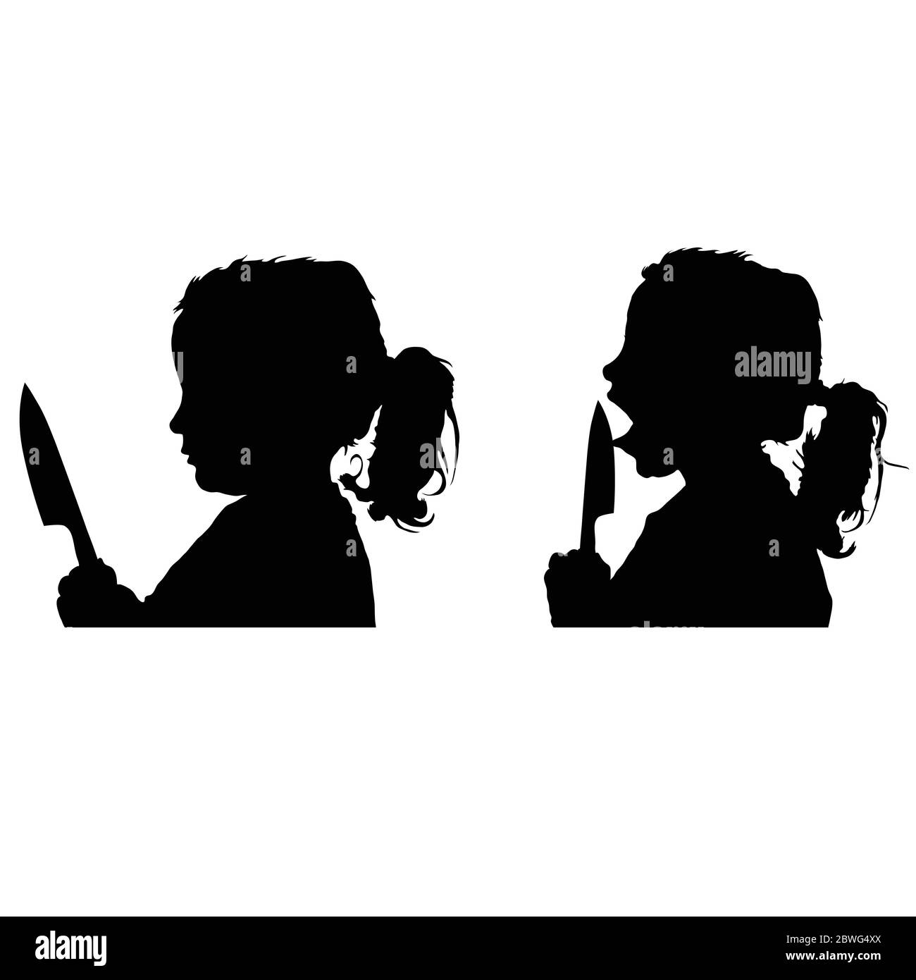 Kid playing with knife Cut Out Stock Images & Pictures - Alamy