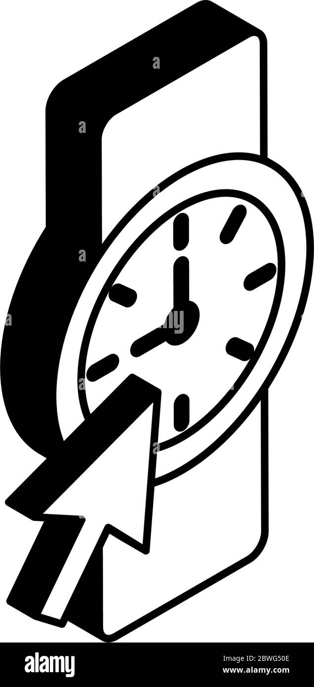 Watch with cursor arrow isometric style icon vector design Stock Vector ...