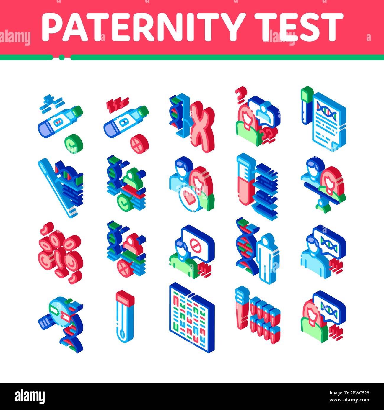 Paternity Test Dna Isometric Icons Set Vector Stock Vector Image & Art ...