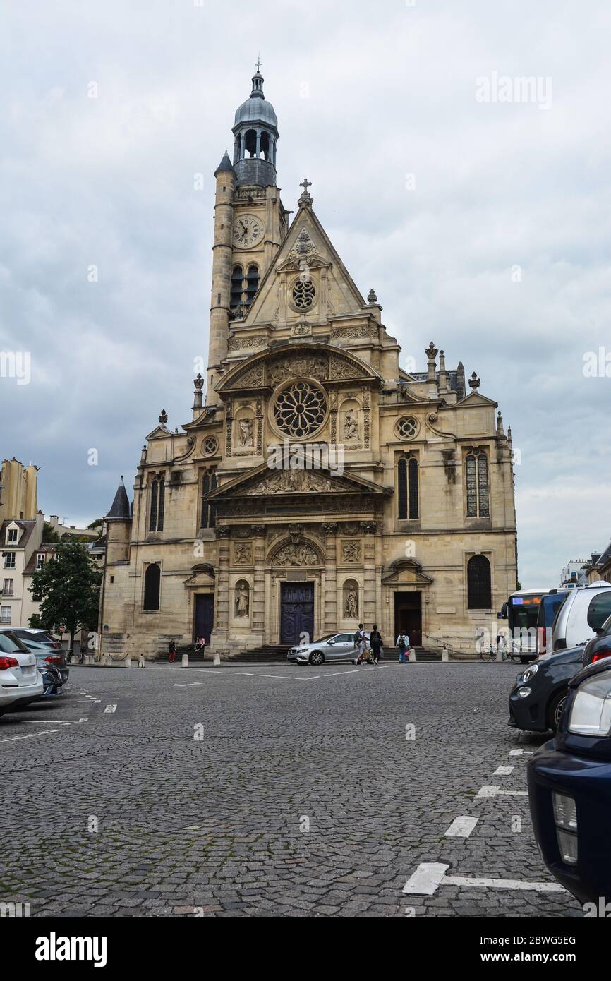 St. Stephen's Church on Mount in Paris. Catholic temple near the ...