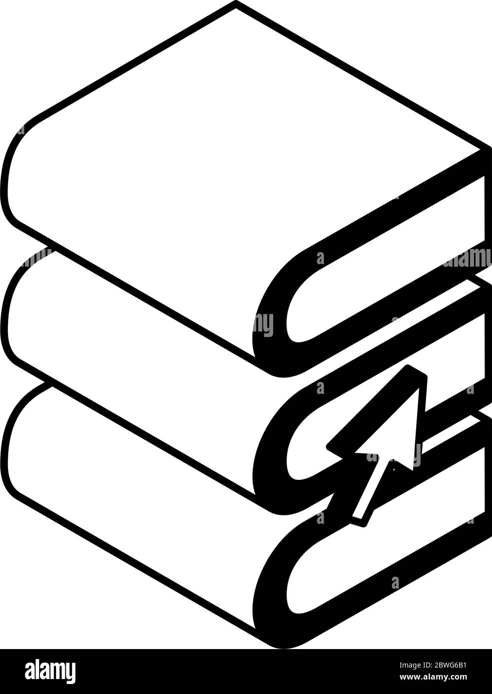 Education cursor books with arrow isometric style icon vector design ...