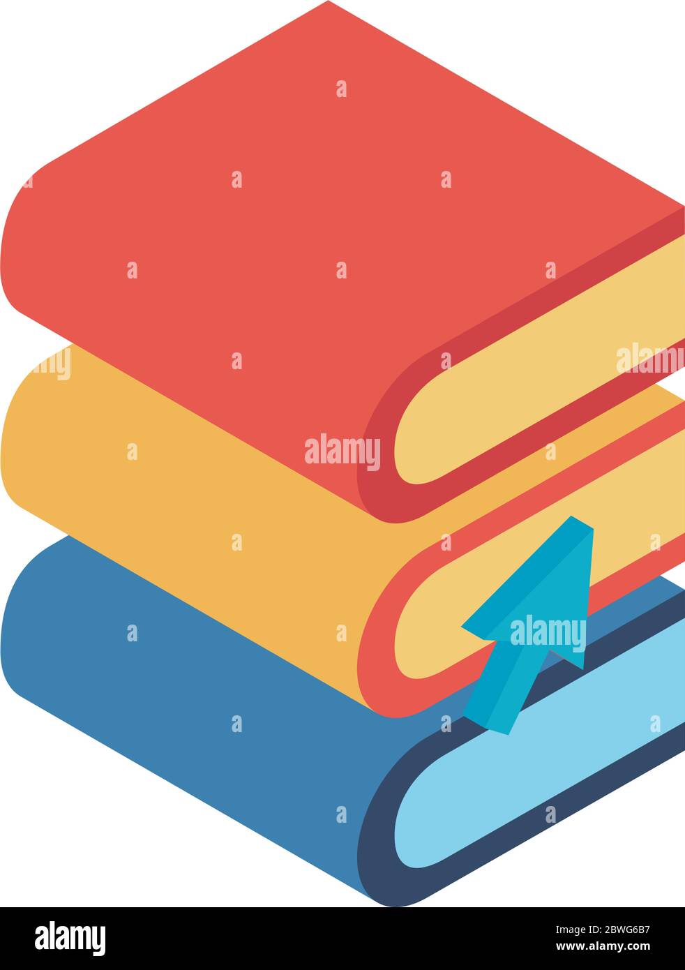 Education cursor books with arrow isometric style icon vector design ...