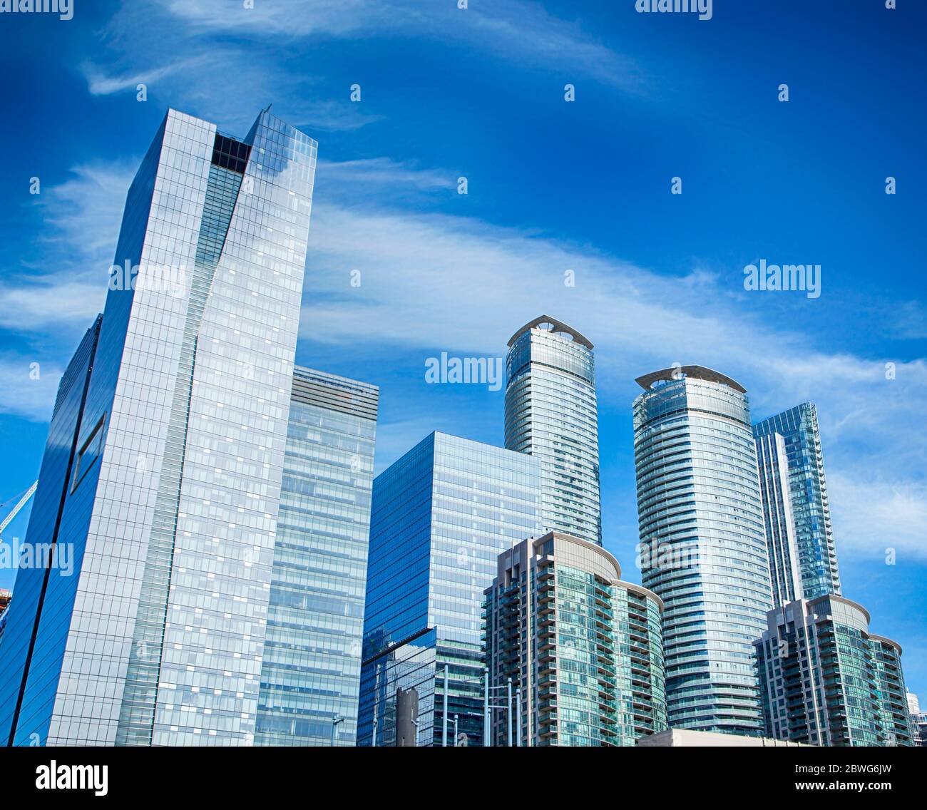 Skyscrapers and office buildings in downtown Toronto financial district ...