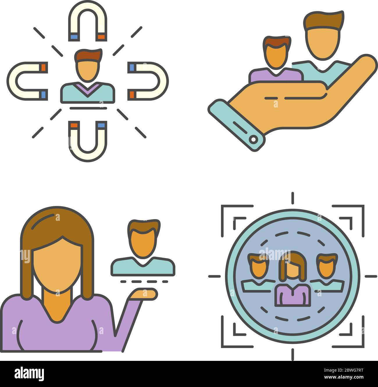 Customer retention icon set, outline style Stock Vector Image & Art - Alamy