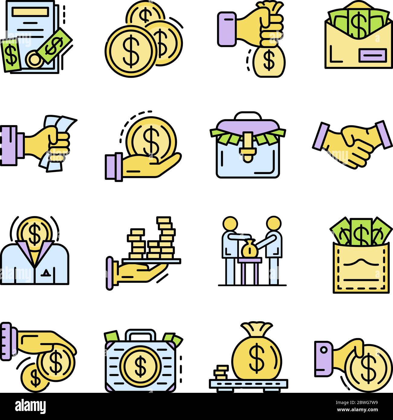 Bribery icon set, outline style Stock Vector Image & Art - Alamy