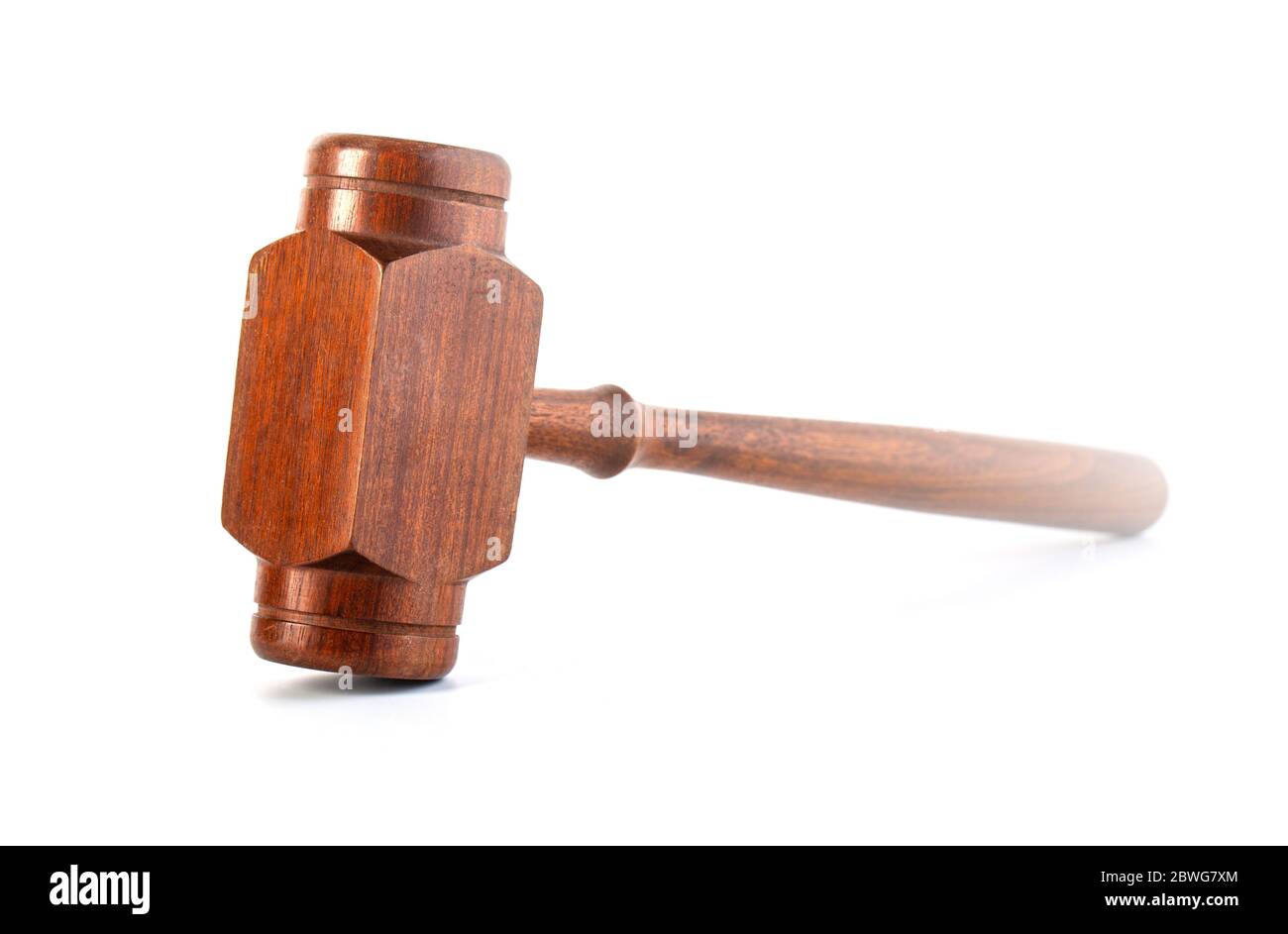 Wooden judge's gavel isolated on white background Stock Photo - Alamy