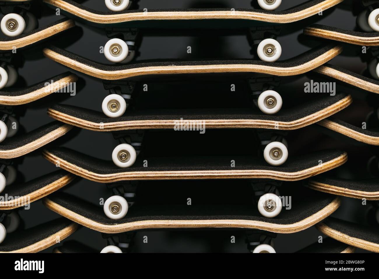 Background from various fingerboards, side view Stock Photo - Alamy