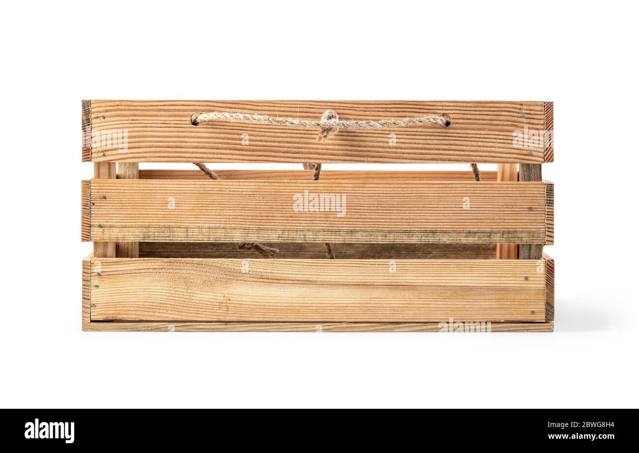 Wooden crate on white background isolated with clipping path Stock ...