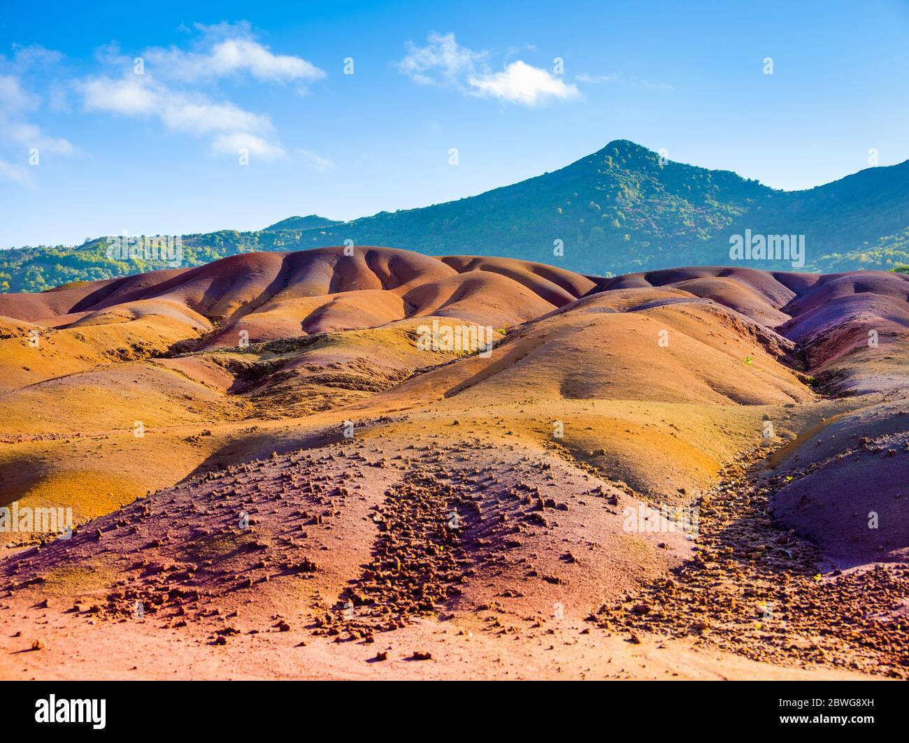 The Seven Coloured Earths in Chamarel, Mauritius island Stock Photo - Alamy