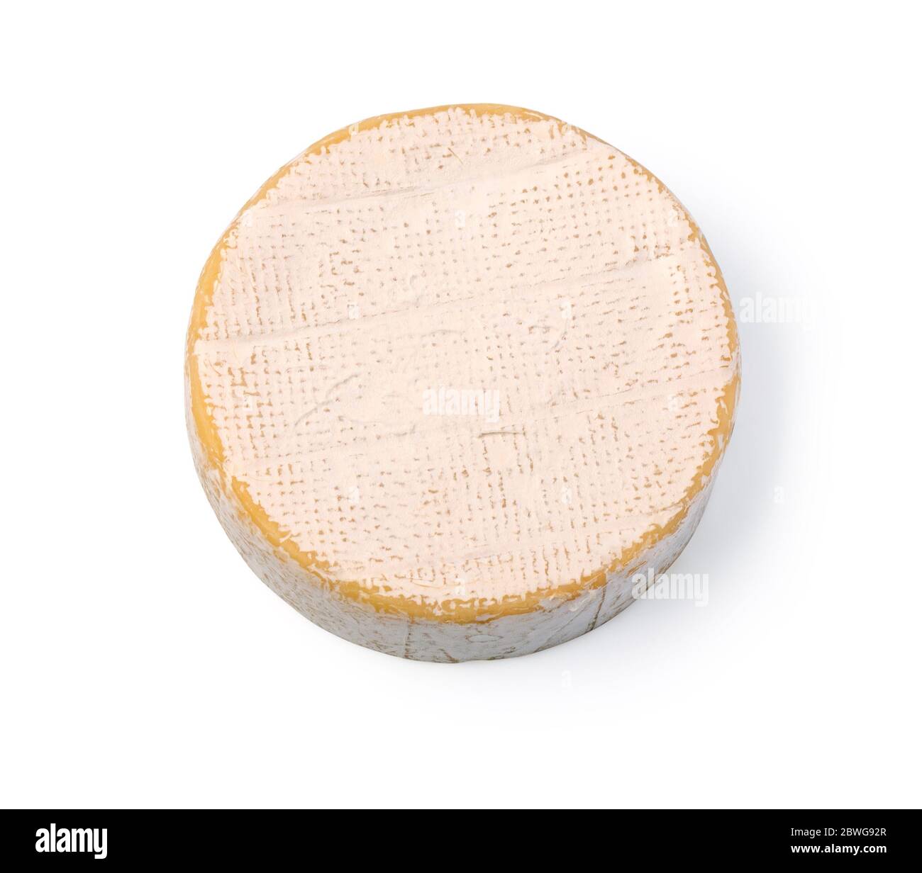 Brie cheese isolated on a white background, top view, clipping path ...