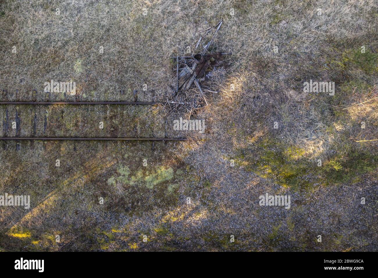 Broken railway track end hi-res stock photography and images - Alamy