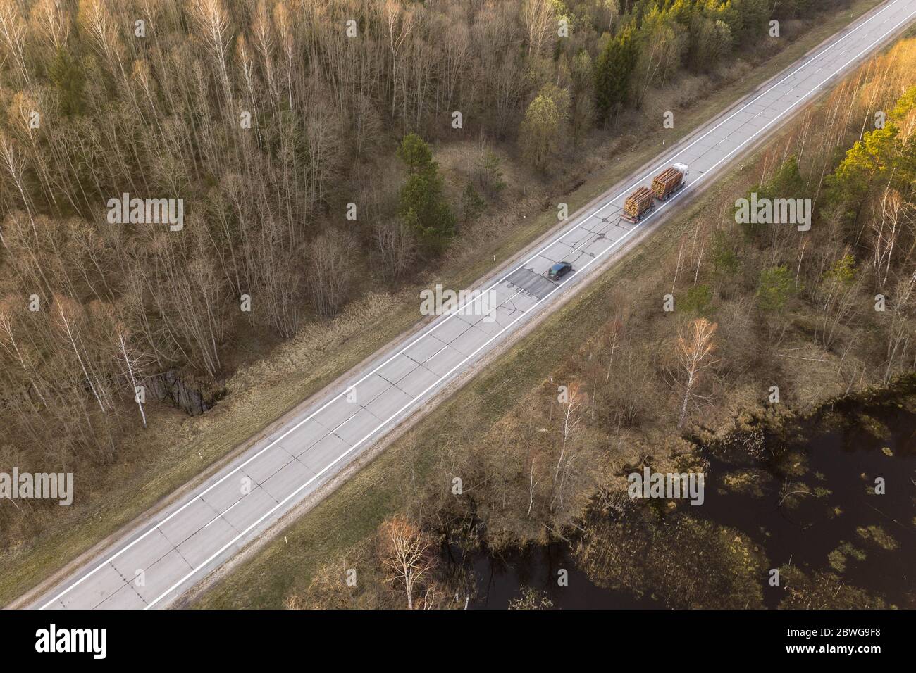 Drone view of road hi-res stock photography and images - Alamy
