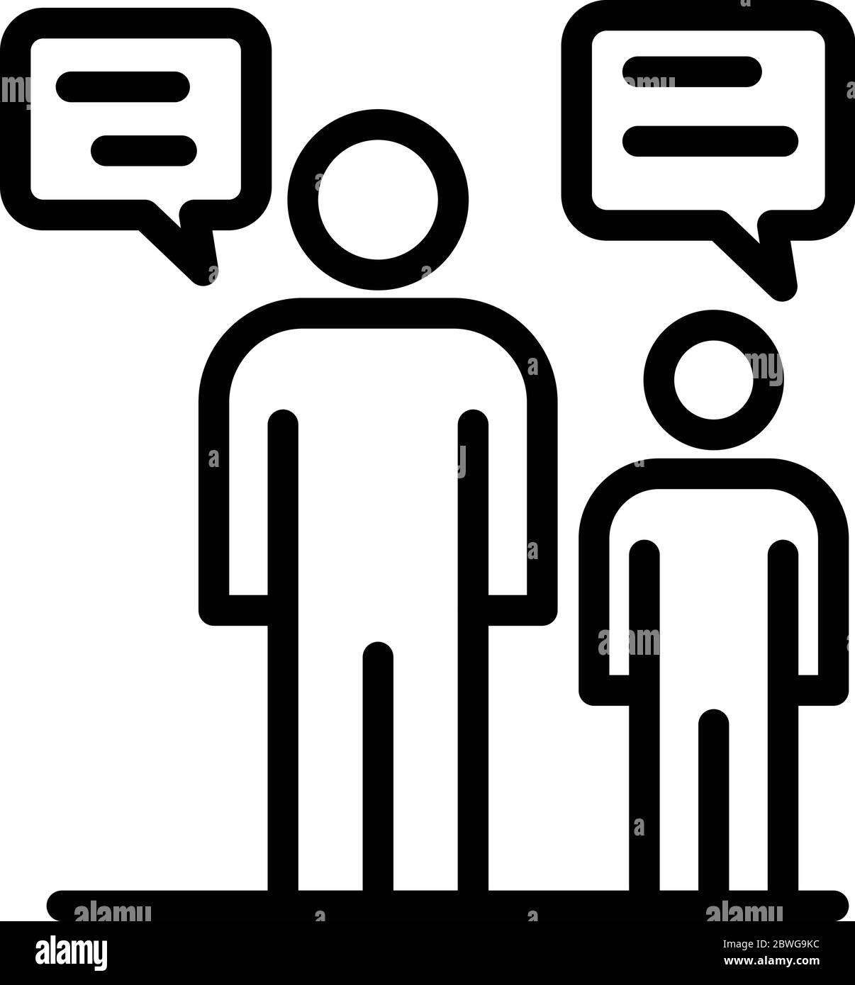 Family chat talking icon, outline style Stock Vector Image & Art - Alamy